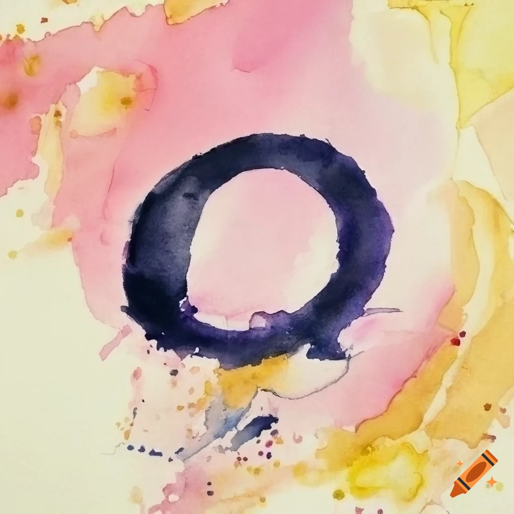 Watercolor painting of the letter q on Craiyon