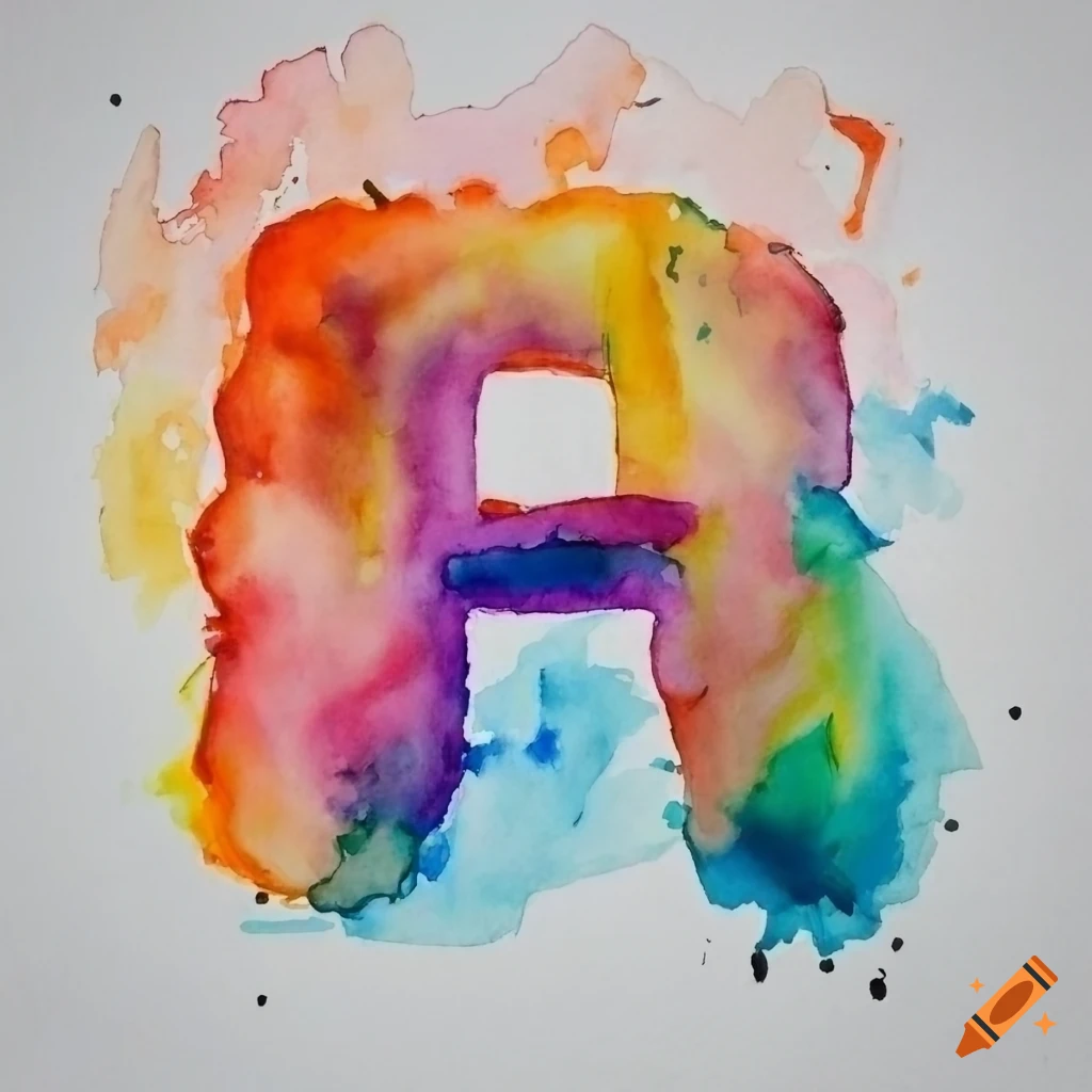 Watercolor painting of the letter q on Craiyon
