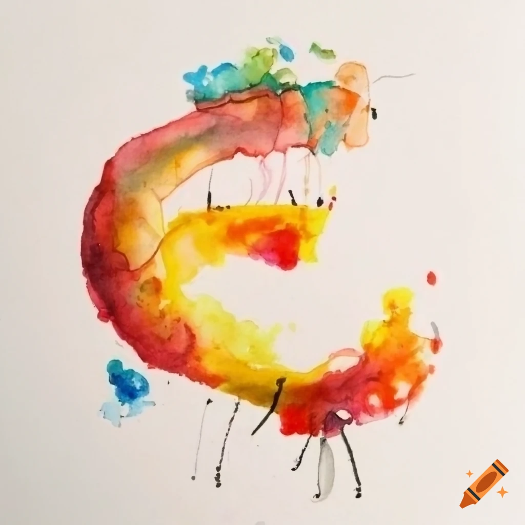 Simple and messy watercolor painting of the alphabet for children on ...