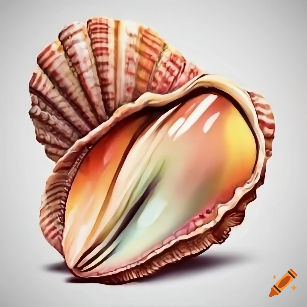 Sea shell coloring page on Craiyon