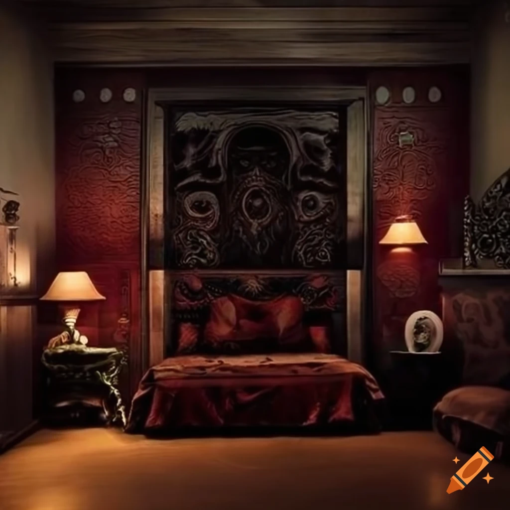 Cthulhu themed bedroom suite on Craiyon