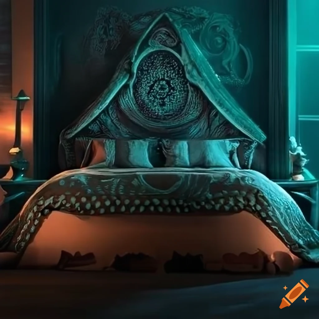 Cthulhu themed bedroom suite on Craiyon