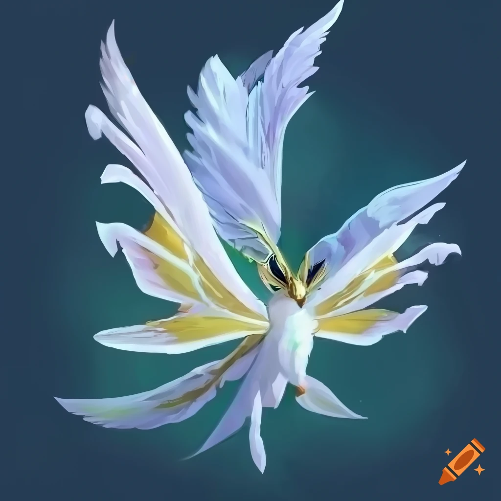 Fantastical regal heavenly white Dove Moth hybrid with horn-like ...