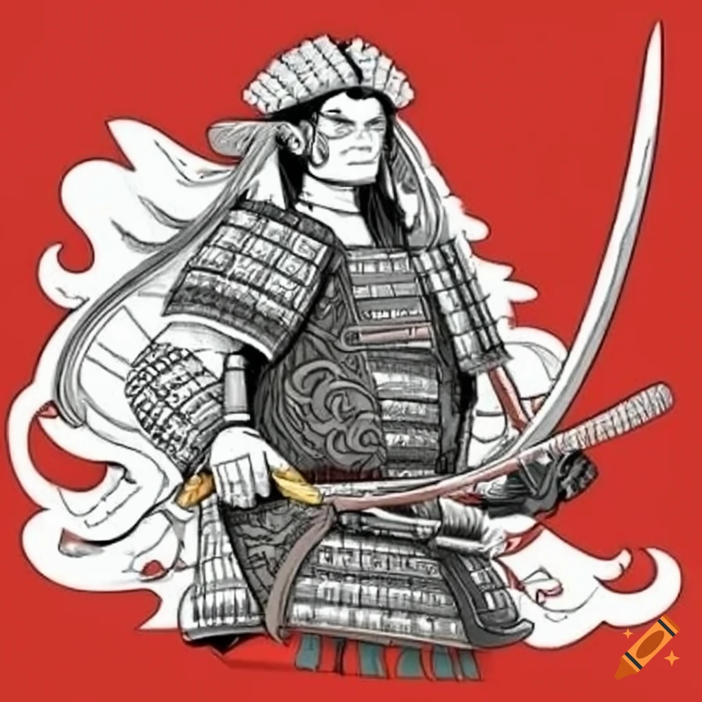 Great samurai in japanese art style on Craiyon