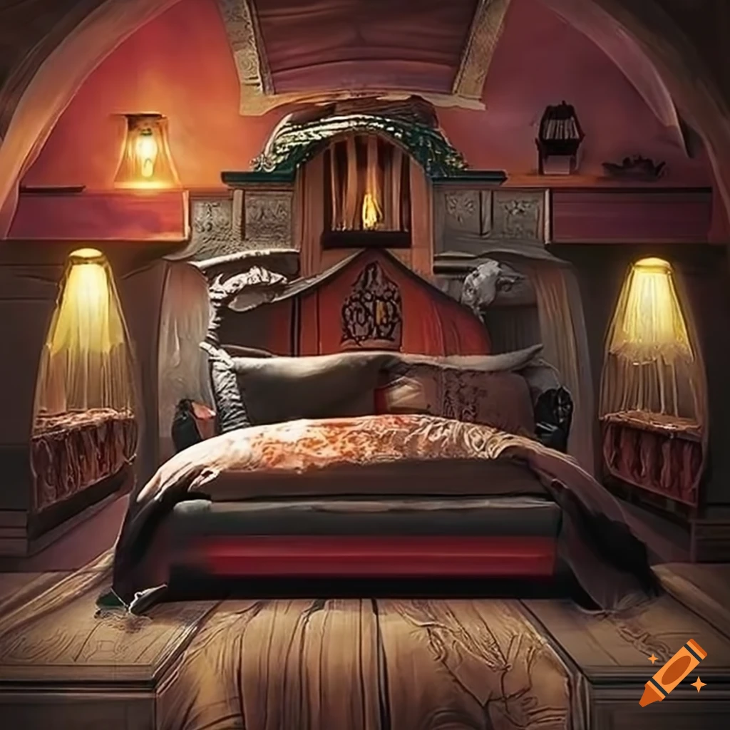 Dragon themed bedroom suite on Craiyon