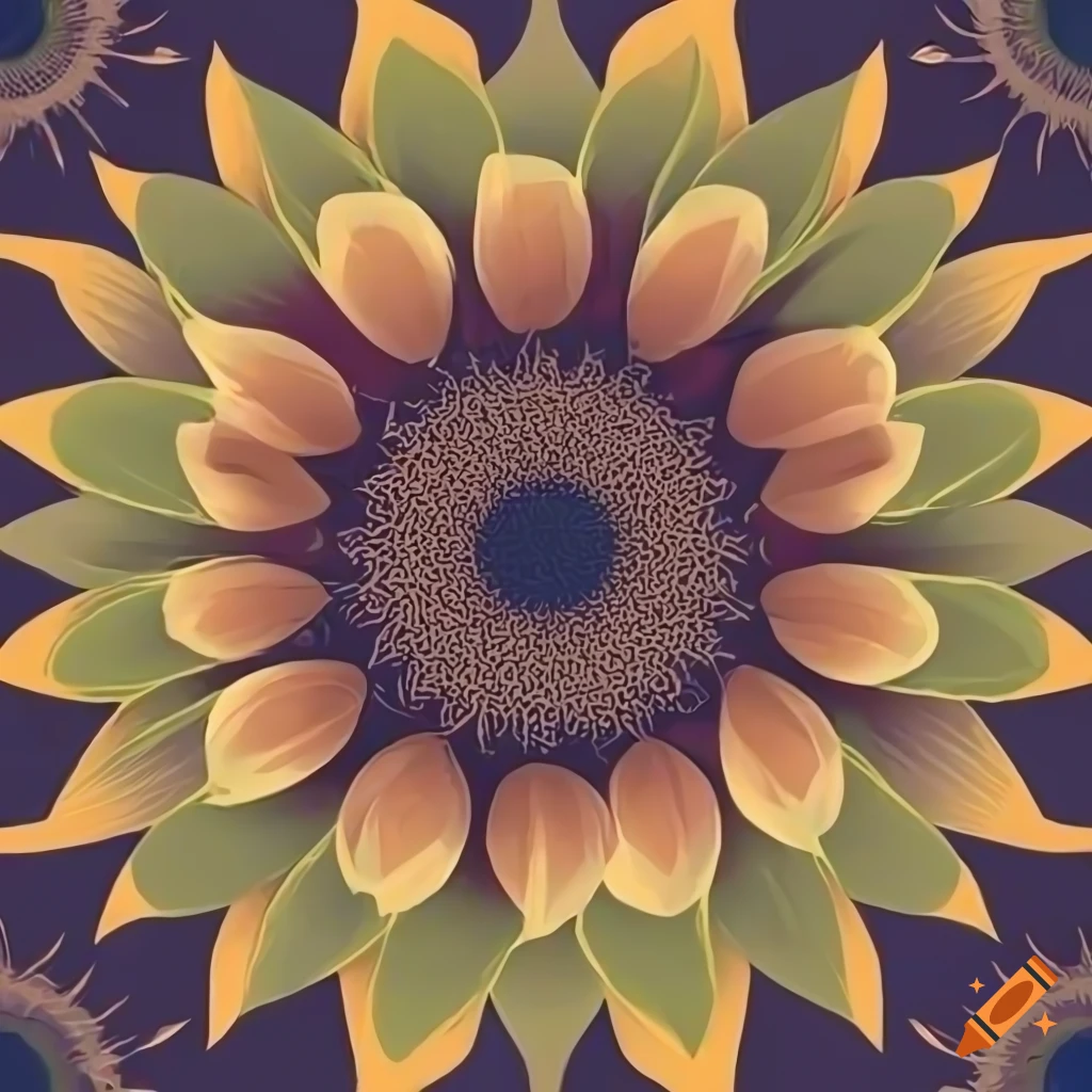 Stylized sharp sunflower in vibrant 8k high definition drawing on Craiyon