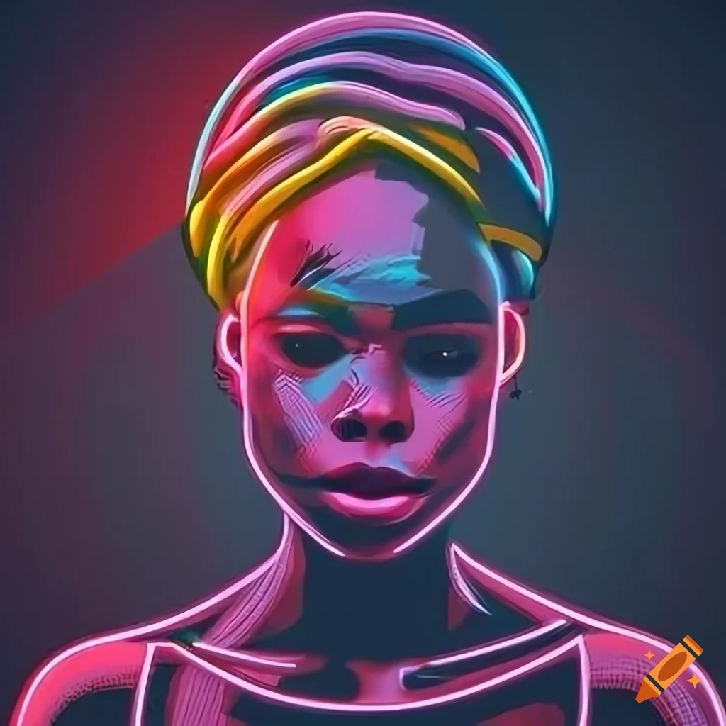 Beautiful full body african elf in creativesxtra style vector art by ...