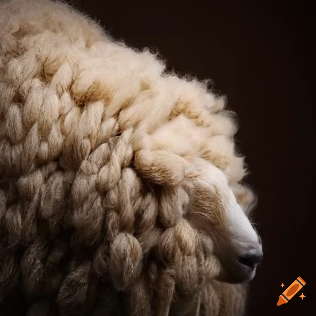 Tufts of coarse sheep's wool on Craiyon