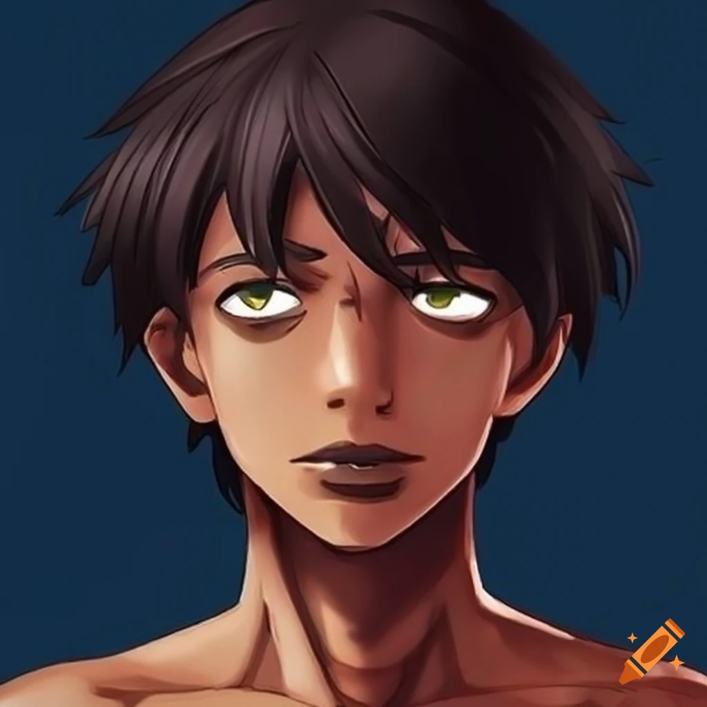 Japanese Anime Inspired Male Character With Dark Brown Skin On Craiyon