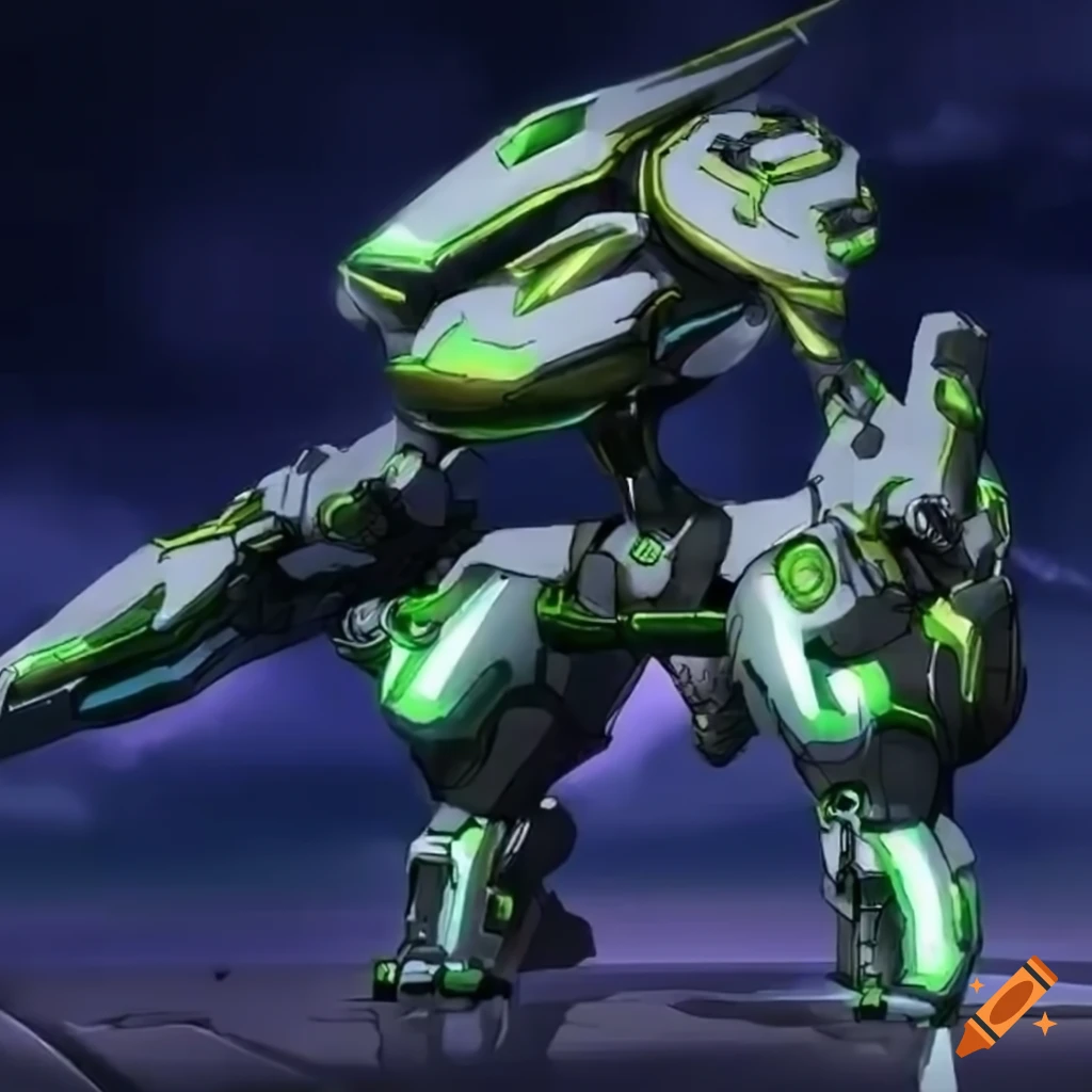 Detailed light mech style with intricate female design and technical ...