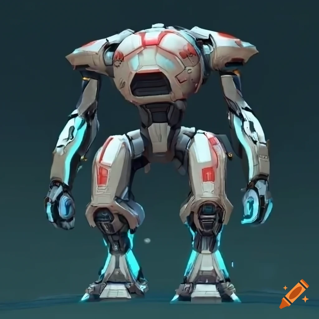 Sleek and powerful mech in the Subnautica series on Craiyon