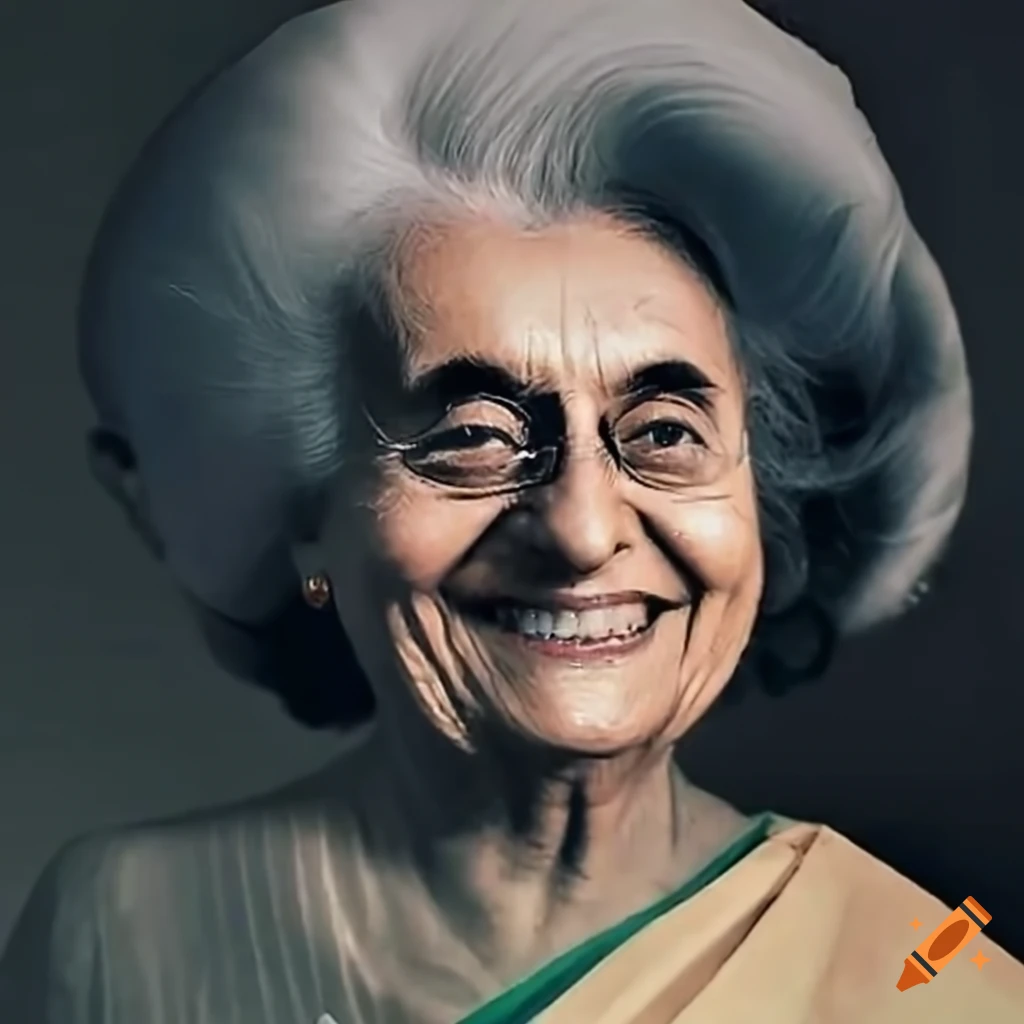 Indira gandhi, former indian prime minister laughing on Craiyon