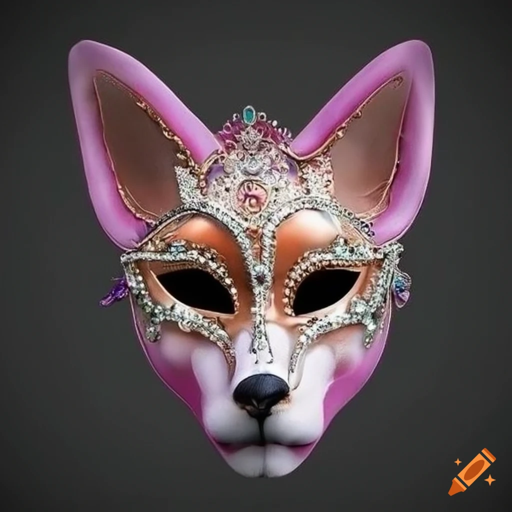 Exquisite carnival fox mask with intricate details on Craiyon