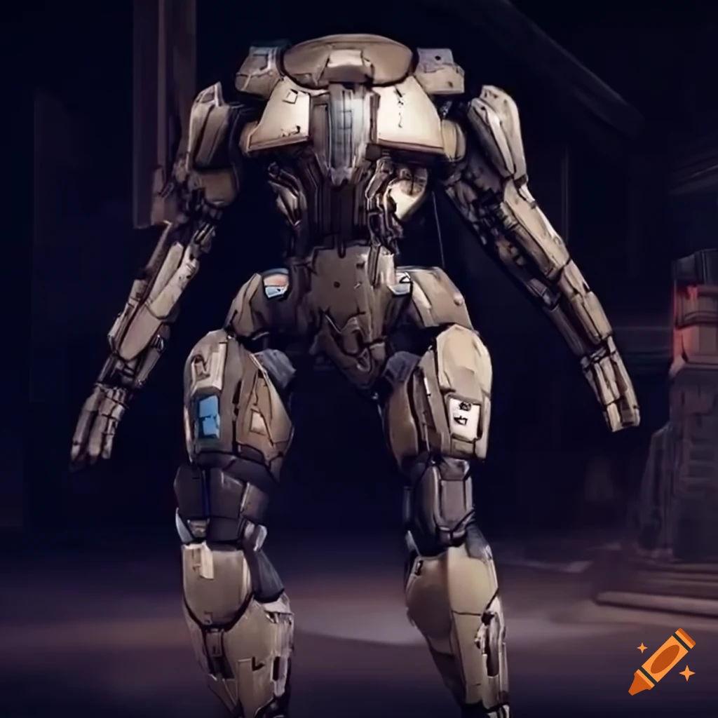 Sleek and powerful mech with athletic female lead suiting up for action ...