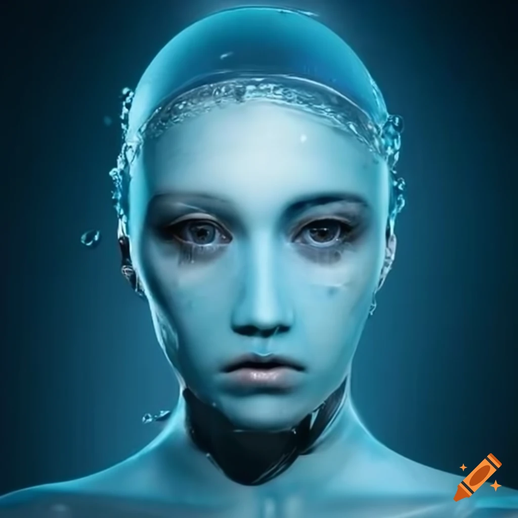 Mask made of water in a detailed and transparent design on Craiyon