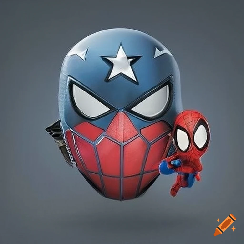 Captain america and spiderman mask fusion on Craiyon