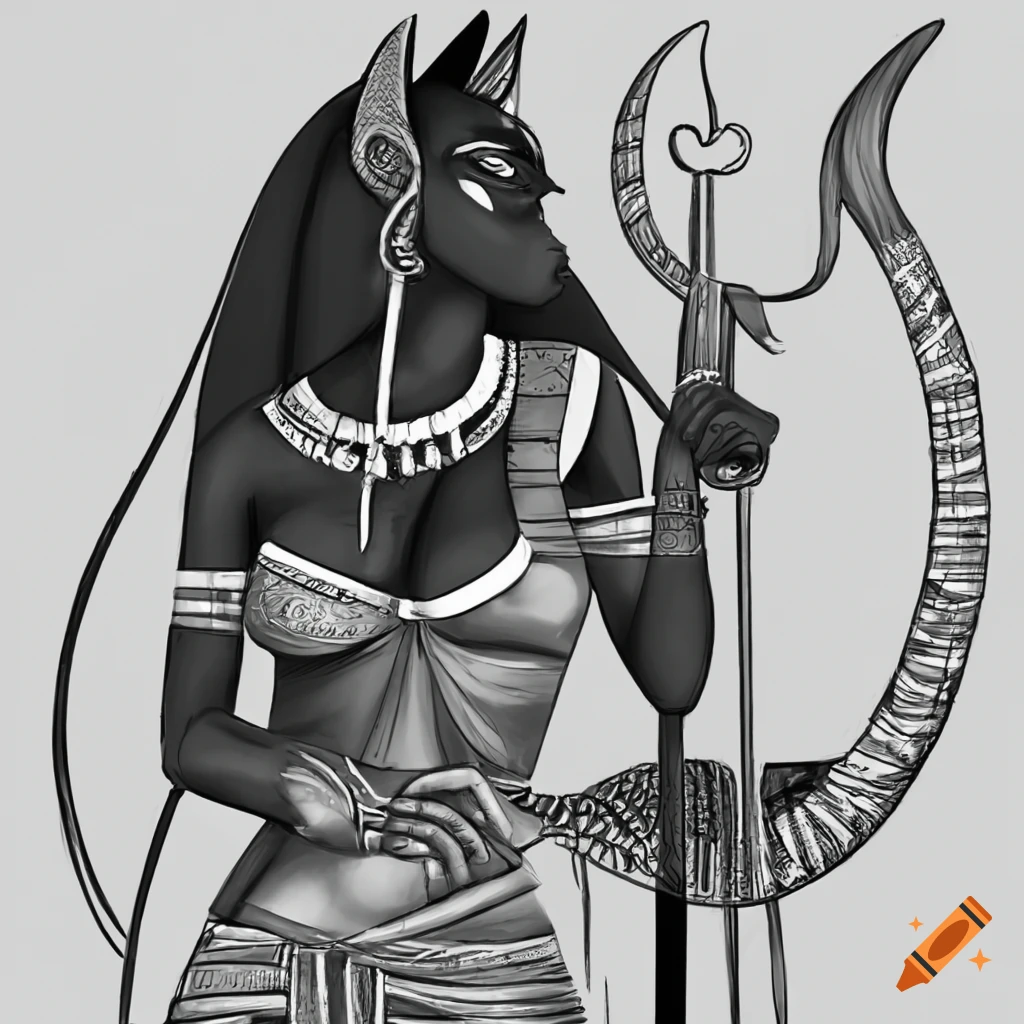 Artistic depiction of anubis as a woman on Craiyon