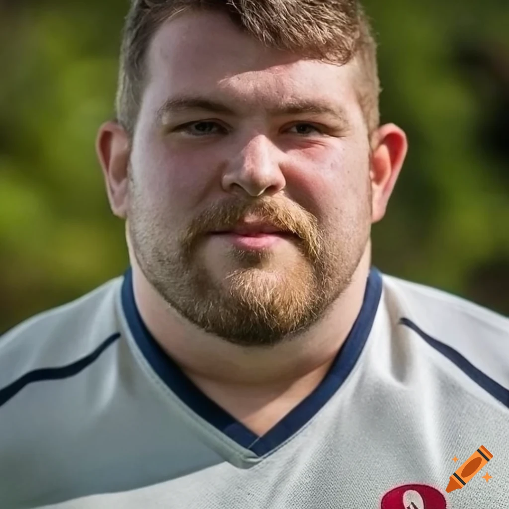 Chubby rugby player in his 30s with a beard on Craiyon
