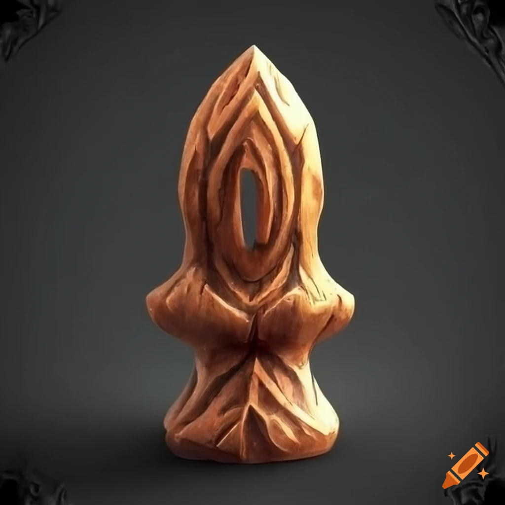 Fantasy pagan style hand-carved game pawn on Craiyon