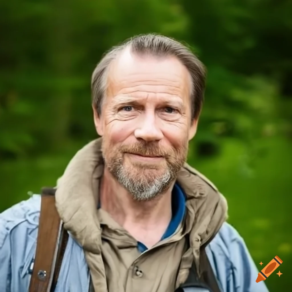 Middle-aged swedish man in nature on Craiyon