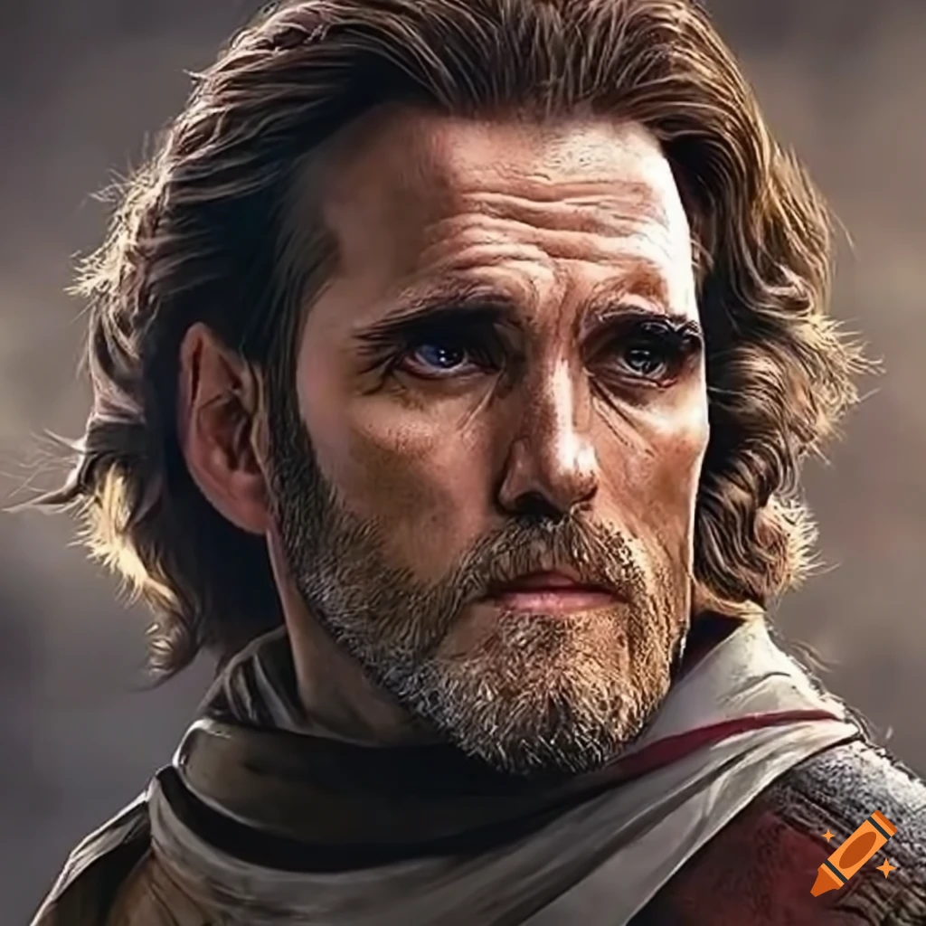 Matt dillon portraying a templar character on Craiyon