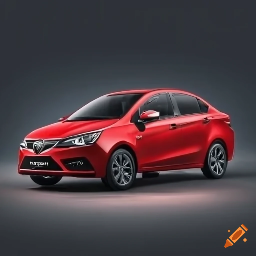 2016 proton persona in 4k with red pattern, side view on Craiyon