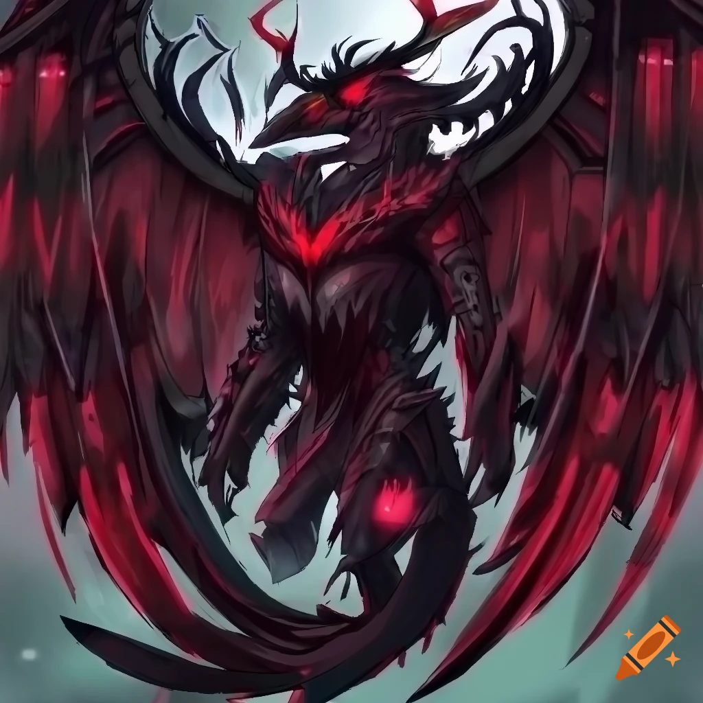 Eldritch gothic badger raven demon hybrid with raven wings and antlers ...