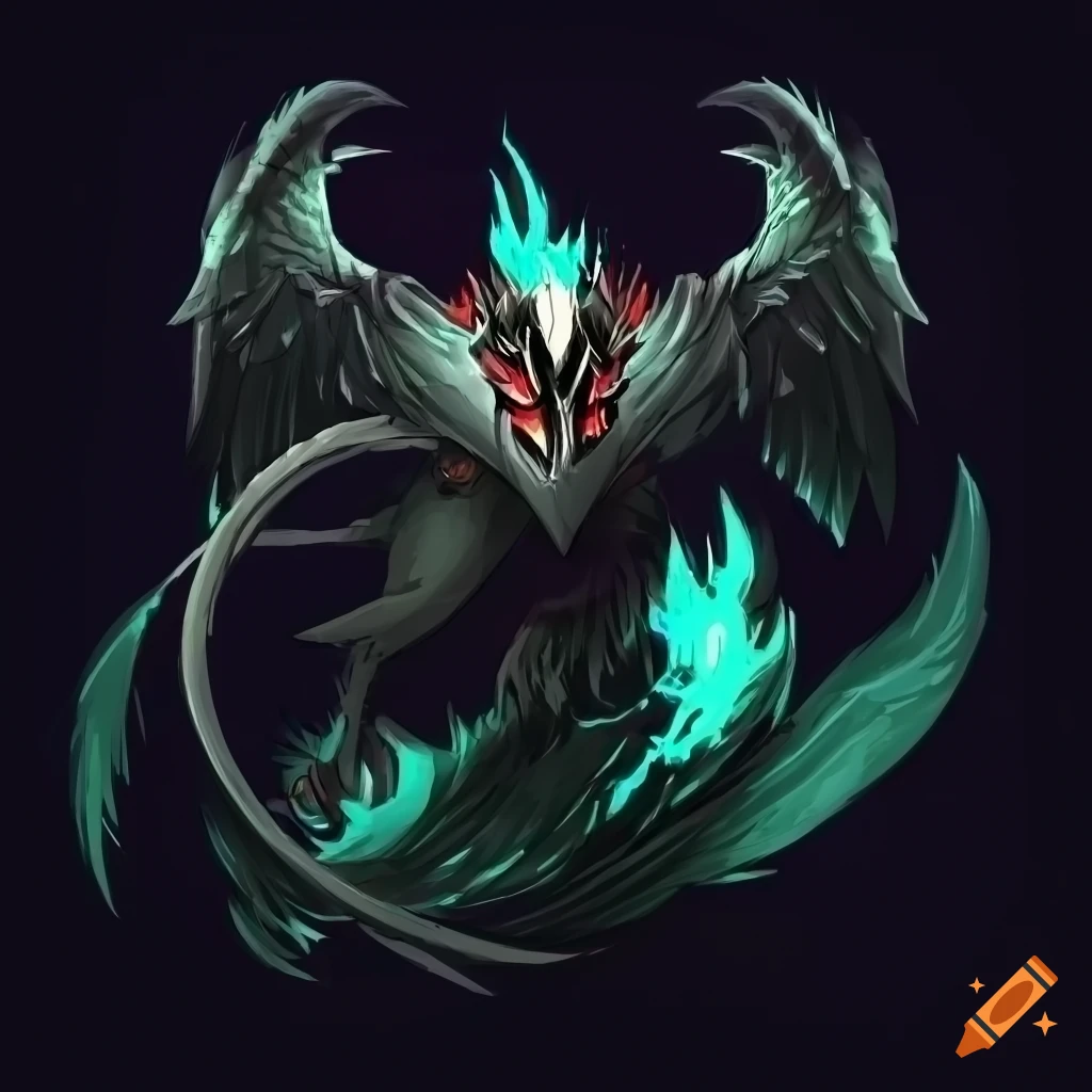 Fantastical eldritch badger raven demon hybrid with raven wings and ...