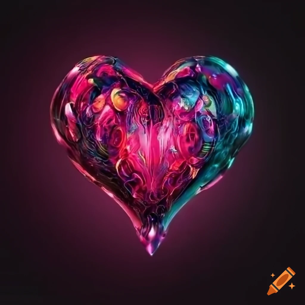 Magic cybernetic heart-shaped core on Craiyon