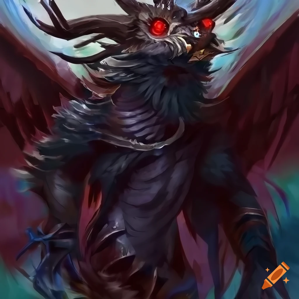 Fantastical eldritch badger raven demon hybrid with menacing raven ...