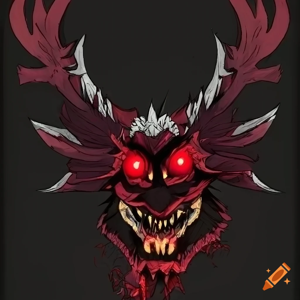 Eldritch badger raven hannya demon with raven wings and antlers on Craiyon