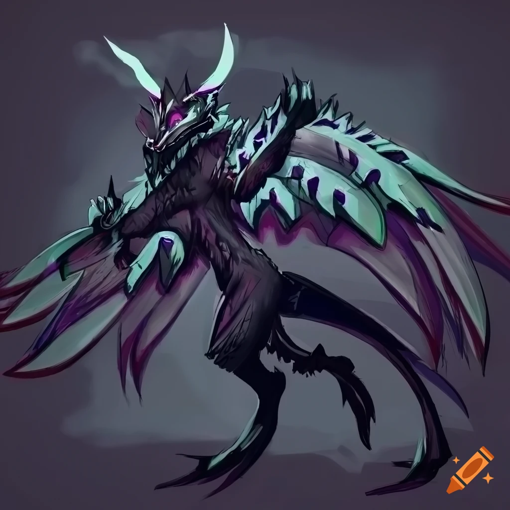 Fantastical eldritch gothic badger raven demon hybrid with menacing ...