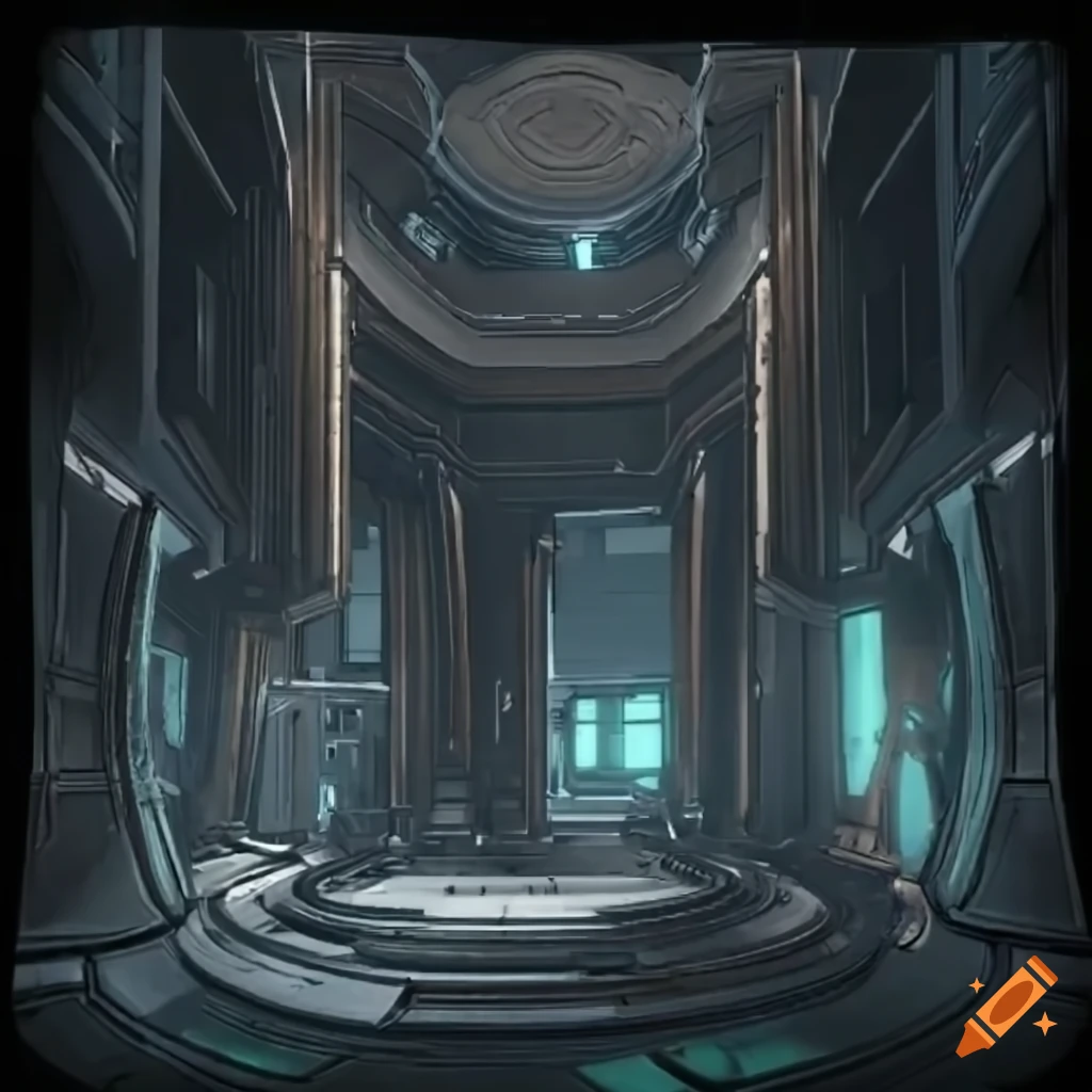 Orokin architecture from the videogame warframe, featuring golden ...