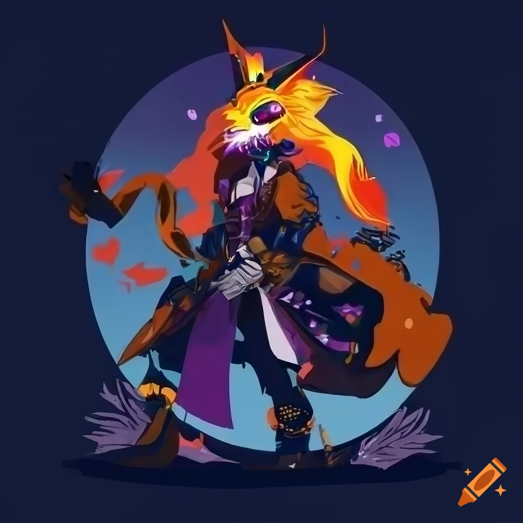 Fantastical heavily-stylized bulky animal hybrid character in ...