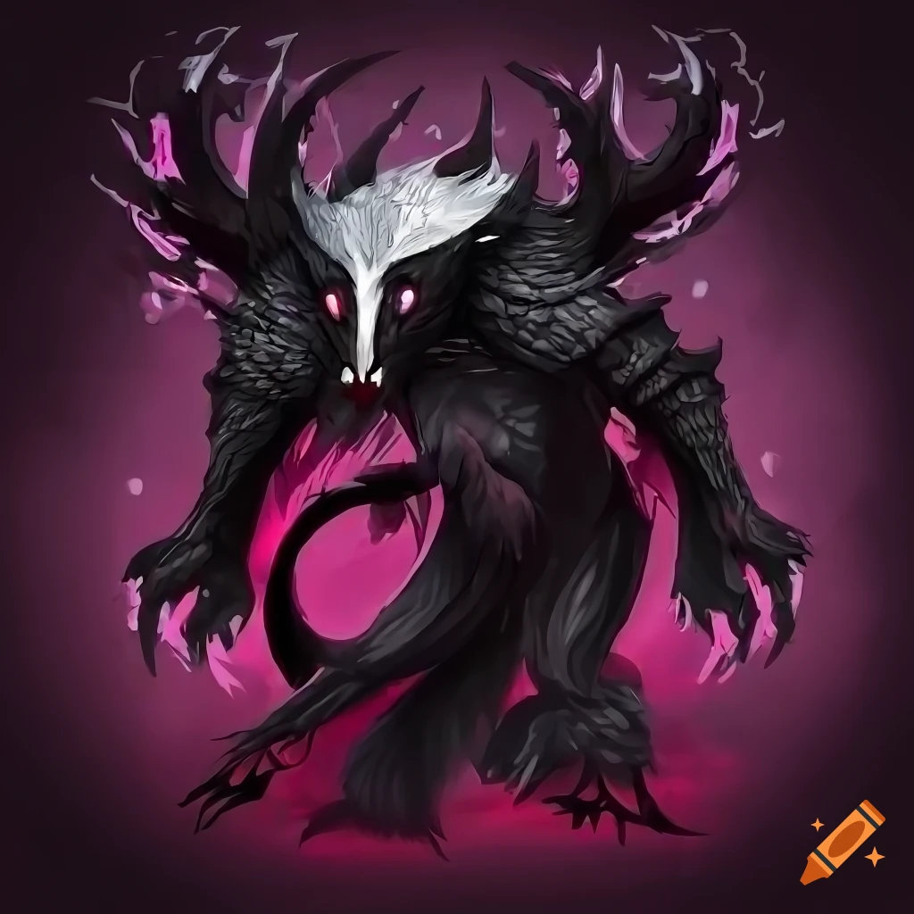 Fantastical gothic european badger raven demon hybrid with thorny ...