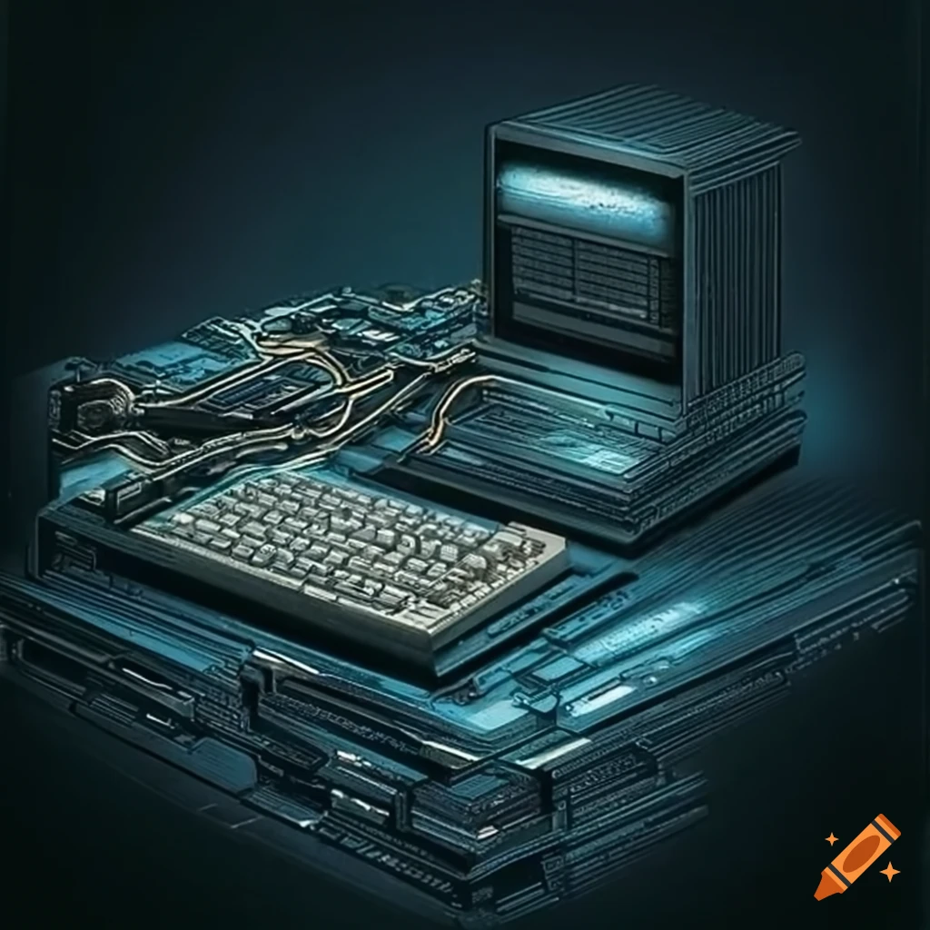 Retro computer circuitry on Craiyon