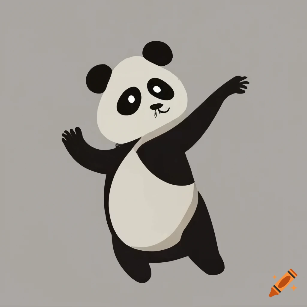 Dancing panda illustration on Craiyon