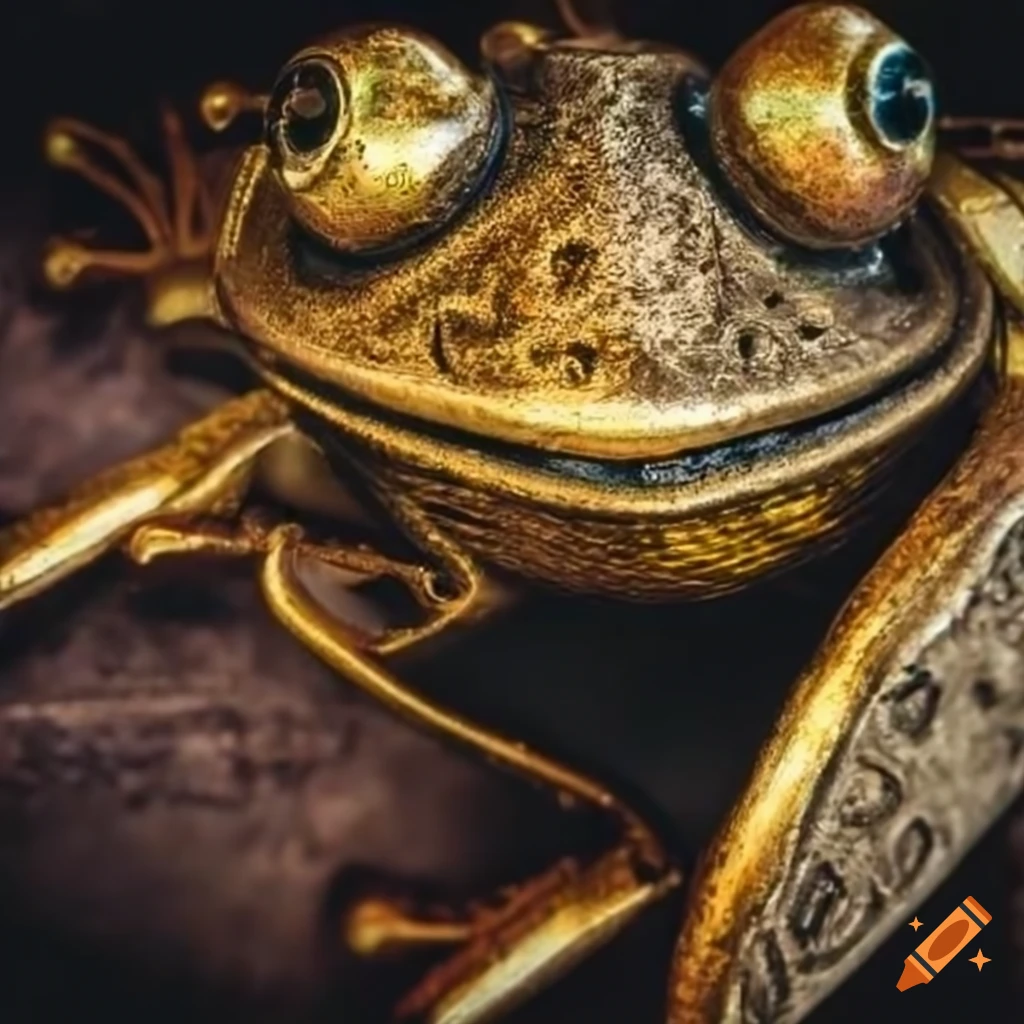 Steampunk mechanical frog on Craiyon