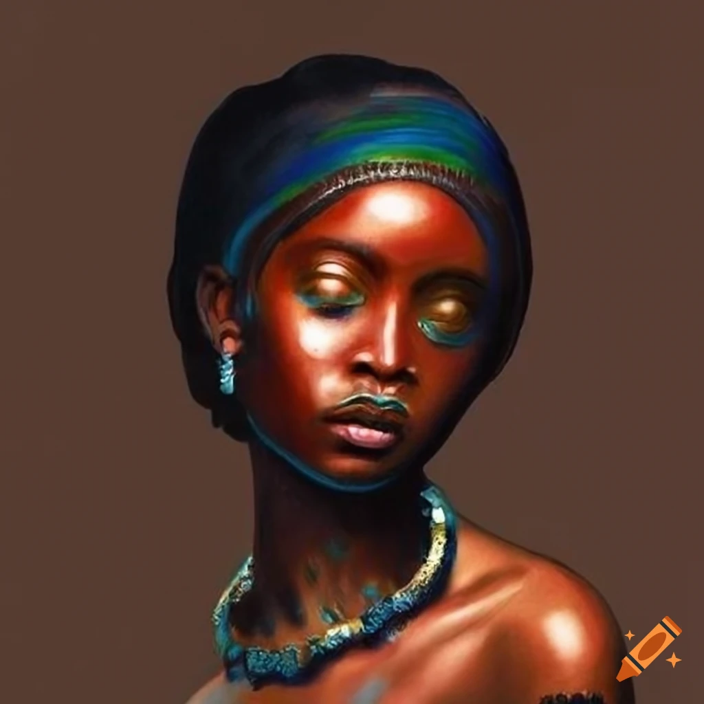 Full body of a beautiful African elf, tenebrism, Caravaggesque ...