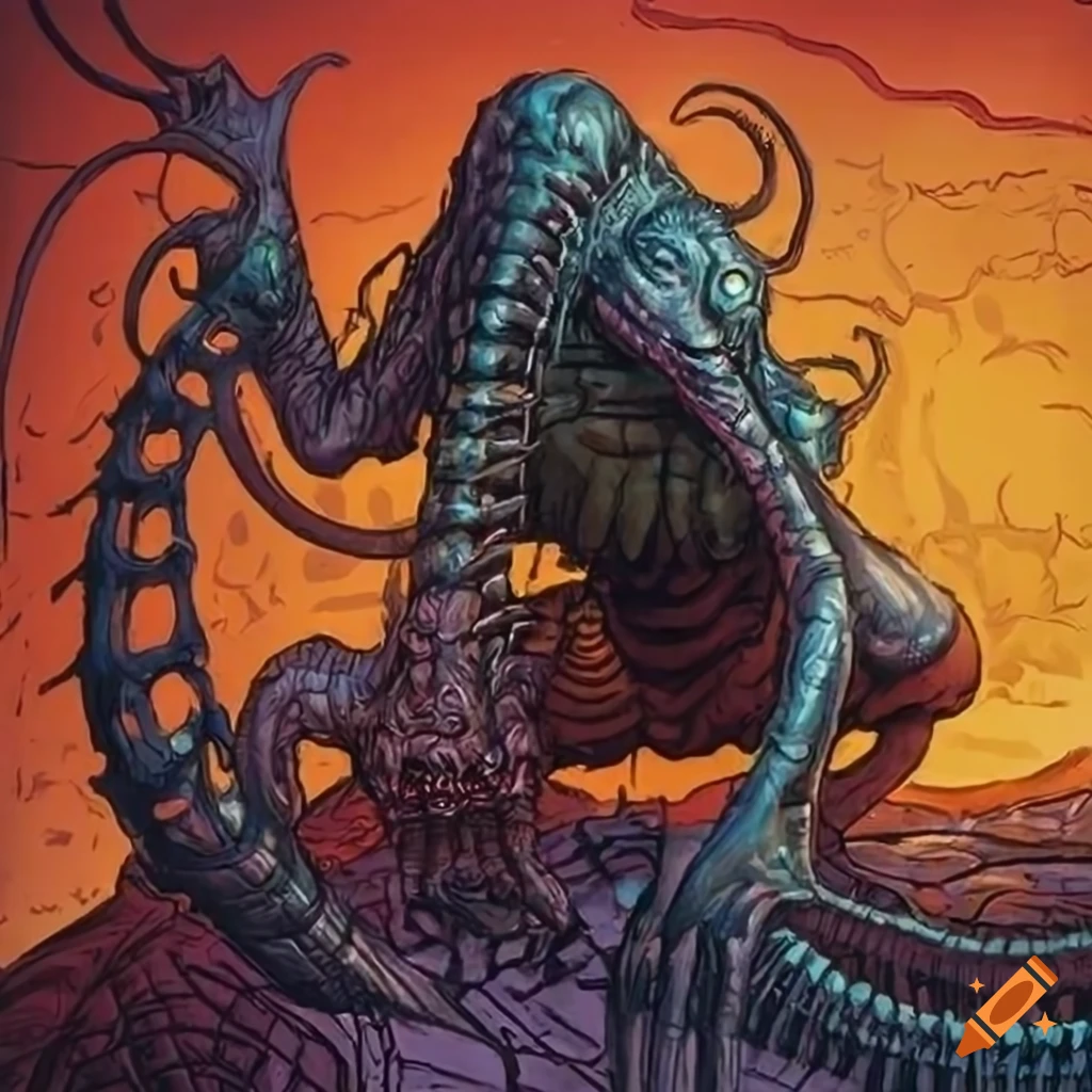 Biomechanical classic dnd monster in science-fantasy style on Craiyon