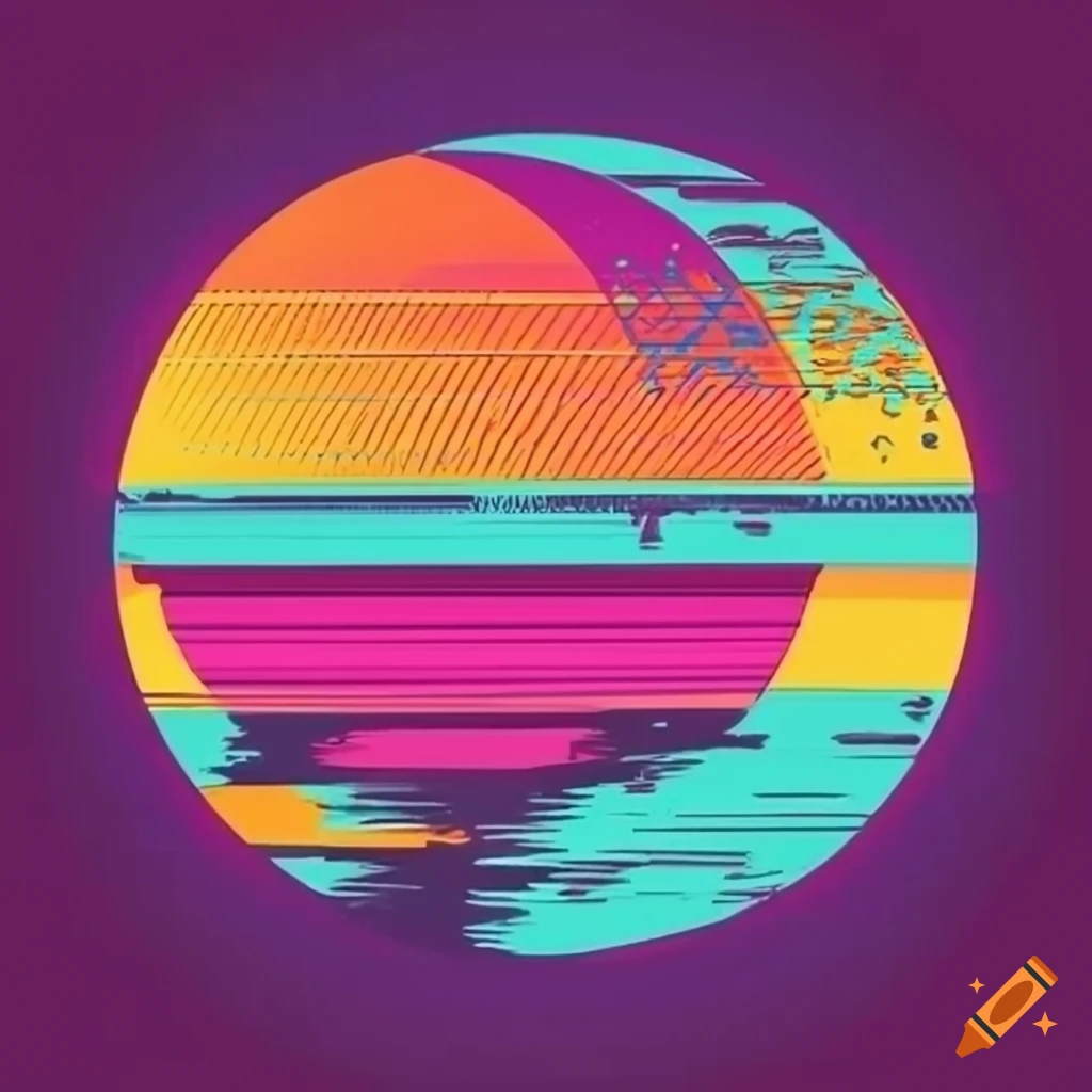 Retro 80s sun designs on Craiyon