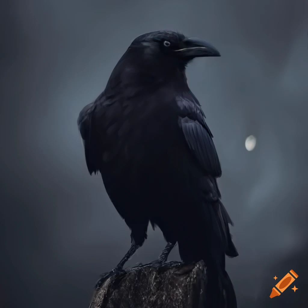 Ominous raven on Craiyon