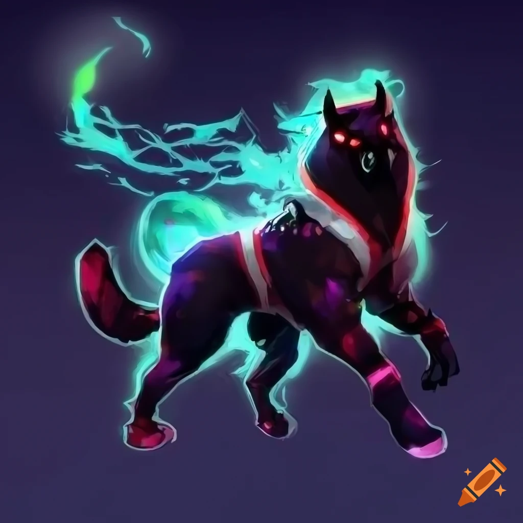 Fantastical heavily-stylized action-packed hybrid animal yokai in anime ...