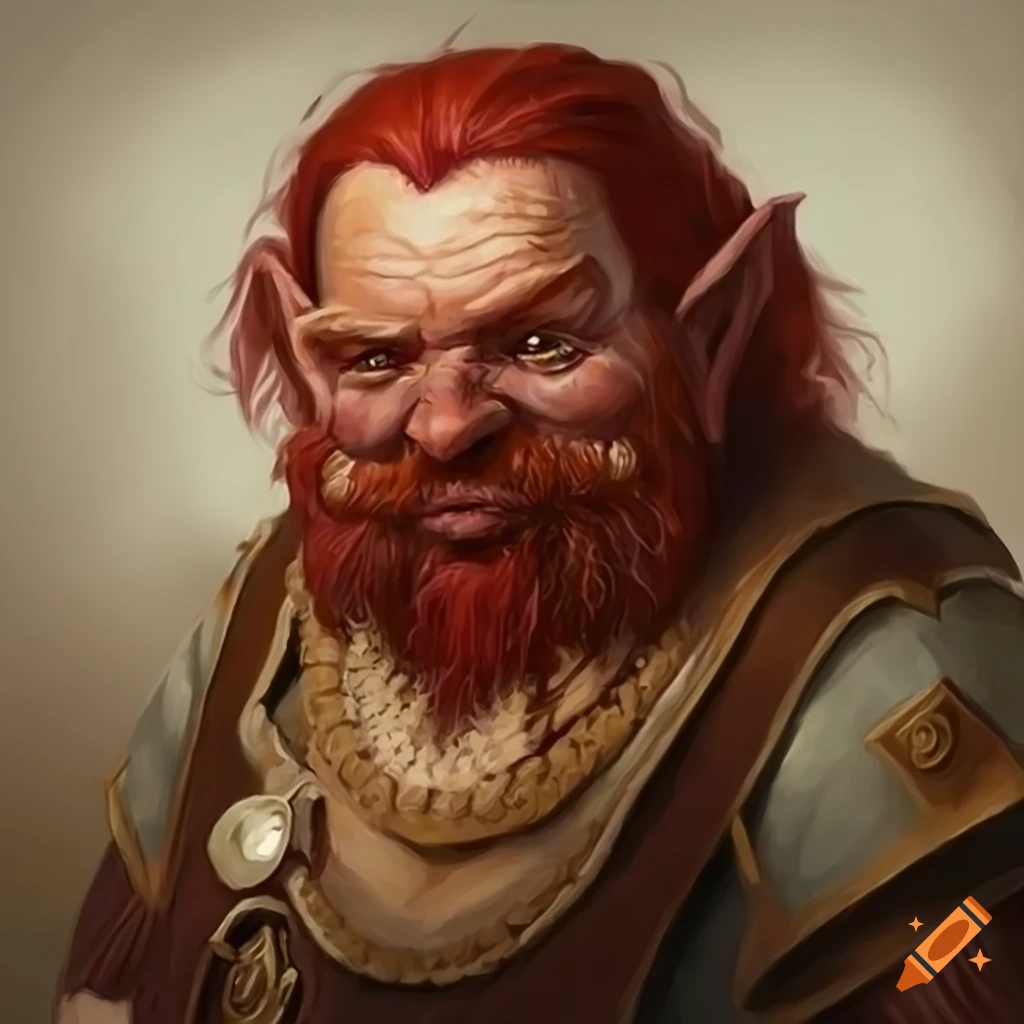 Dwarf merchant in a photorealistic fantasy setting on Craiyon