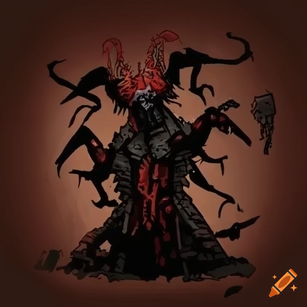 Illustration of an ant crab in the darkest dungeon dark fantasy setting on Craiyon