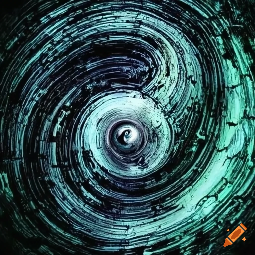 Yin yang duality symbol with world destruction and escape the matrix ...