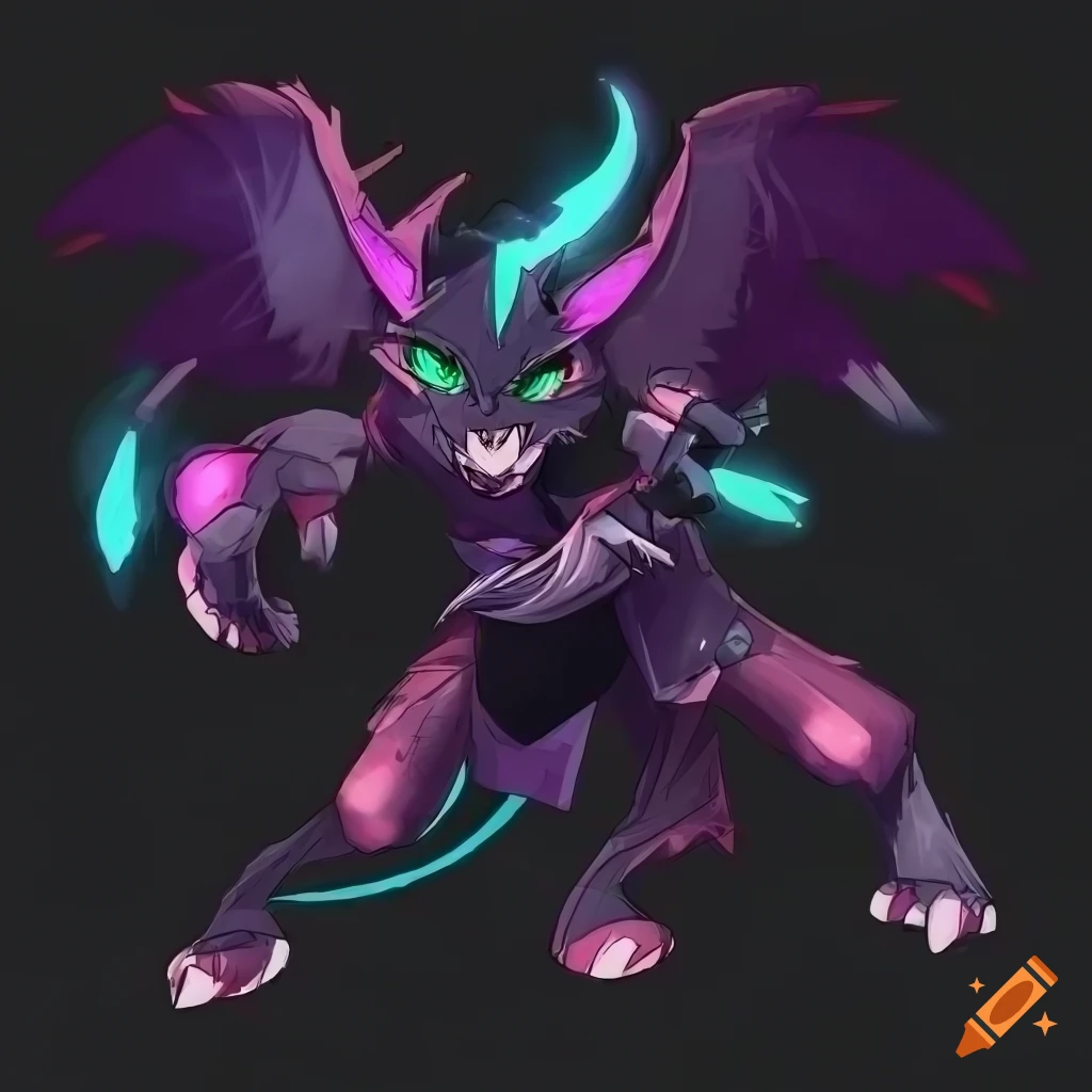 Action-packed bulky animal hybrid fursona wearing futuristic techno ...