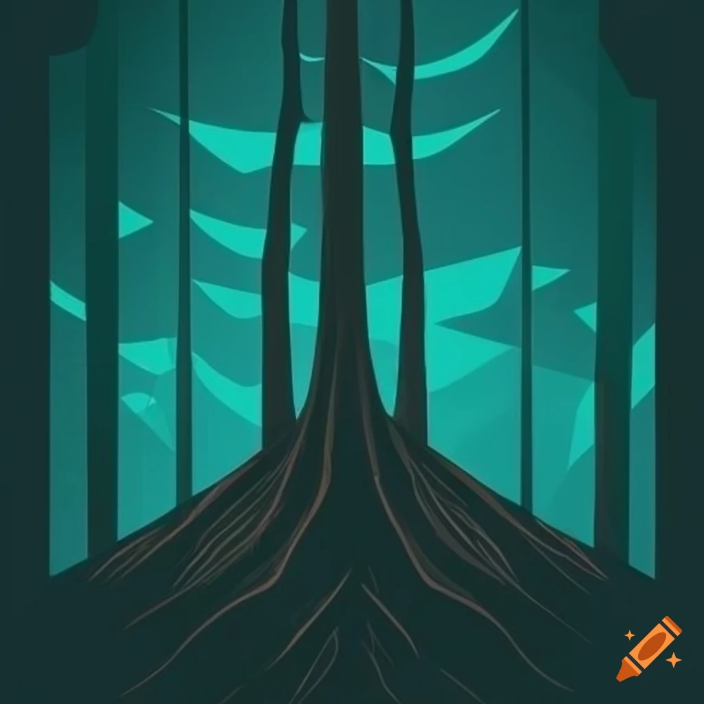 Geometric forest t-shirt design on Craiyon