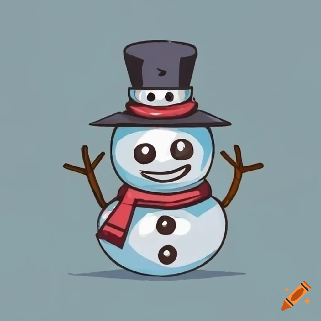 Snowman head with sharp teeth in anime style on Craiyon