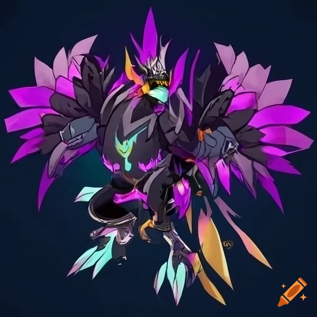 Fantastical cybernetic Hawk Hybrid fursona character in Anime style on ...